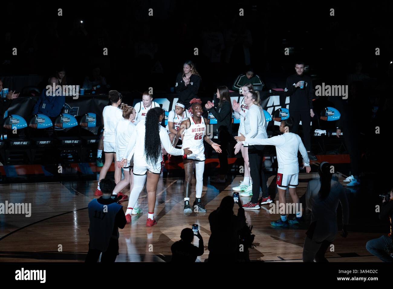 Spokane, United States. 28th Mar, 2025. NC State Wolfpack guard Saniya ...