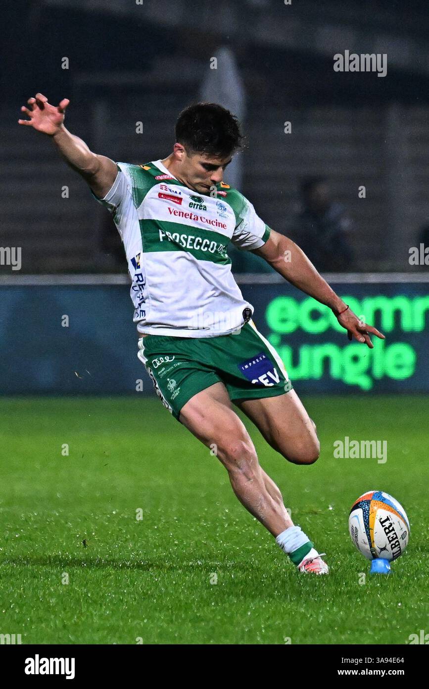 Treviso, Italy. 29th Mar, 2025. Tomas Albornoz ( Benetton Rugby ...