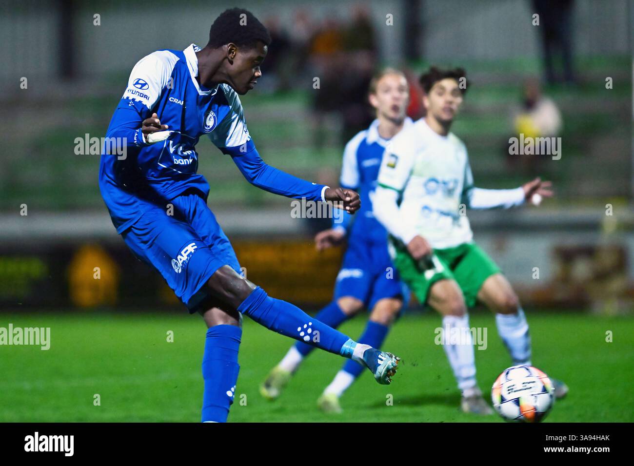 Gent, Belgium. 29th Mar, 2025. Jong Gent's Ali Sylla pictured during a ...