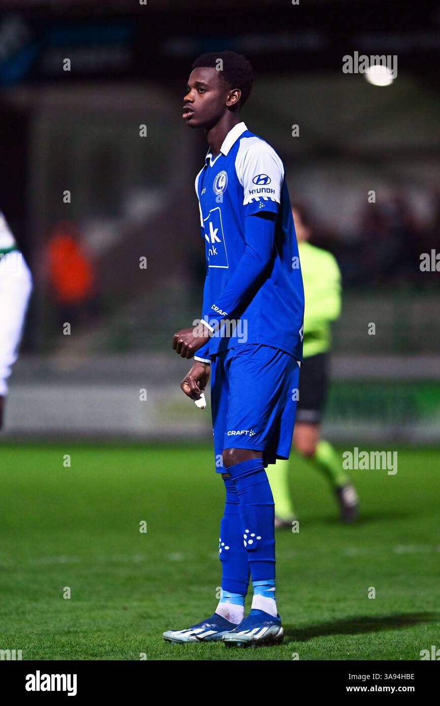 Gent, Belgium. 29th Mar, 2025. Jong Gent's Ali Sylla pictured during a ...