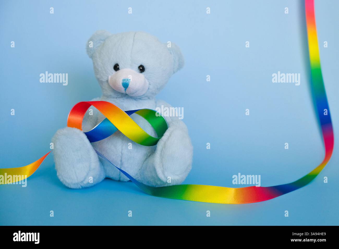Autism acceptance month, Autism awareness day concept. Toy teddy bear ...