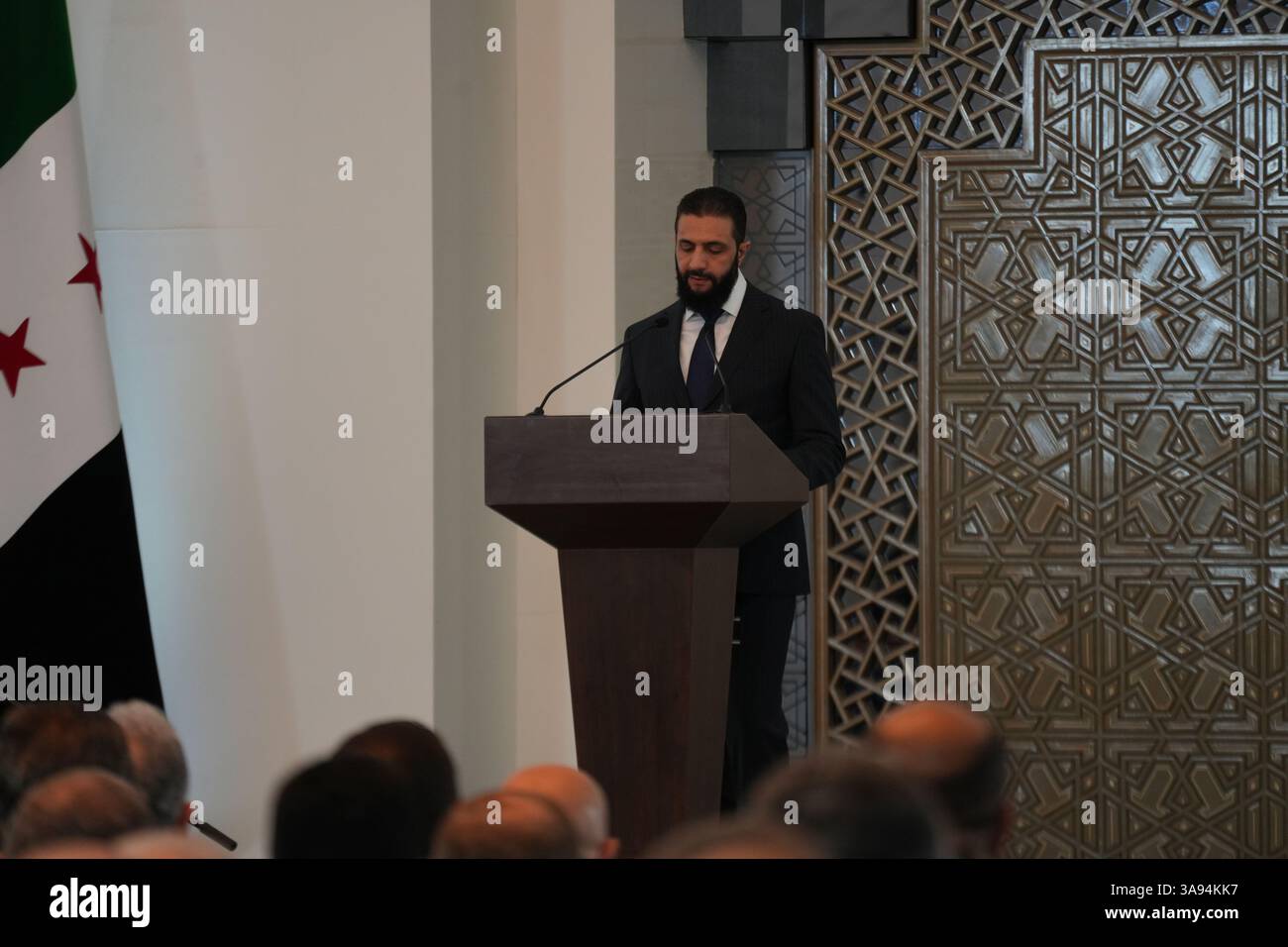 Damascus, Syria. 29th Mar, 2025. Syria's President Ahmed al-Sharaa ...