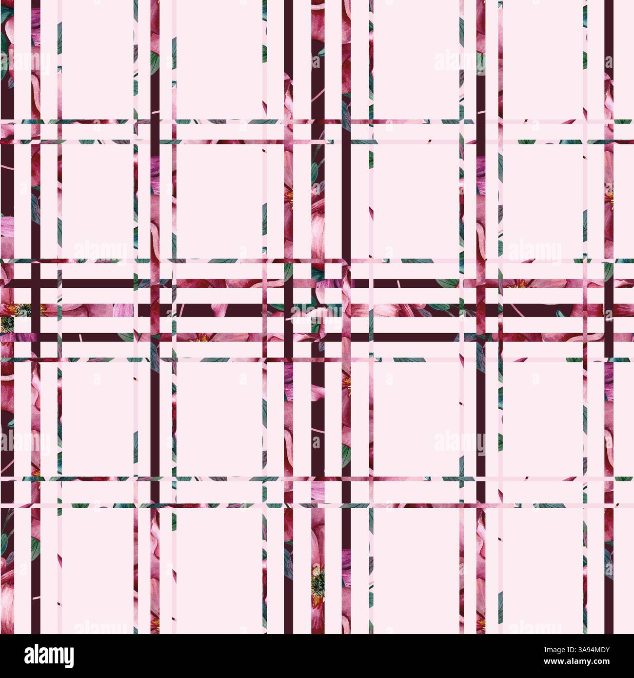 Seamless abstract pattern multi colored lines on the soft pink ...