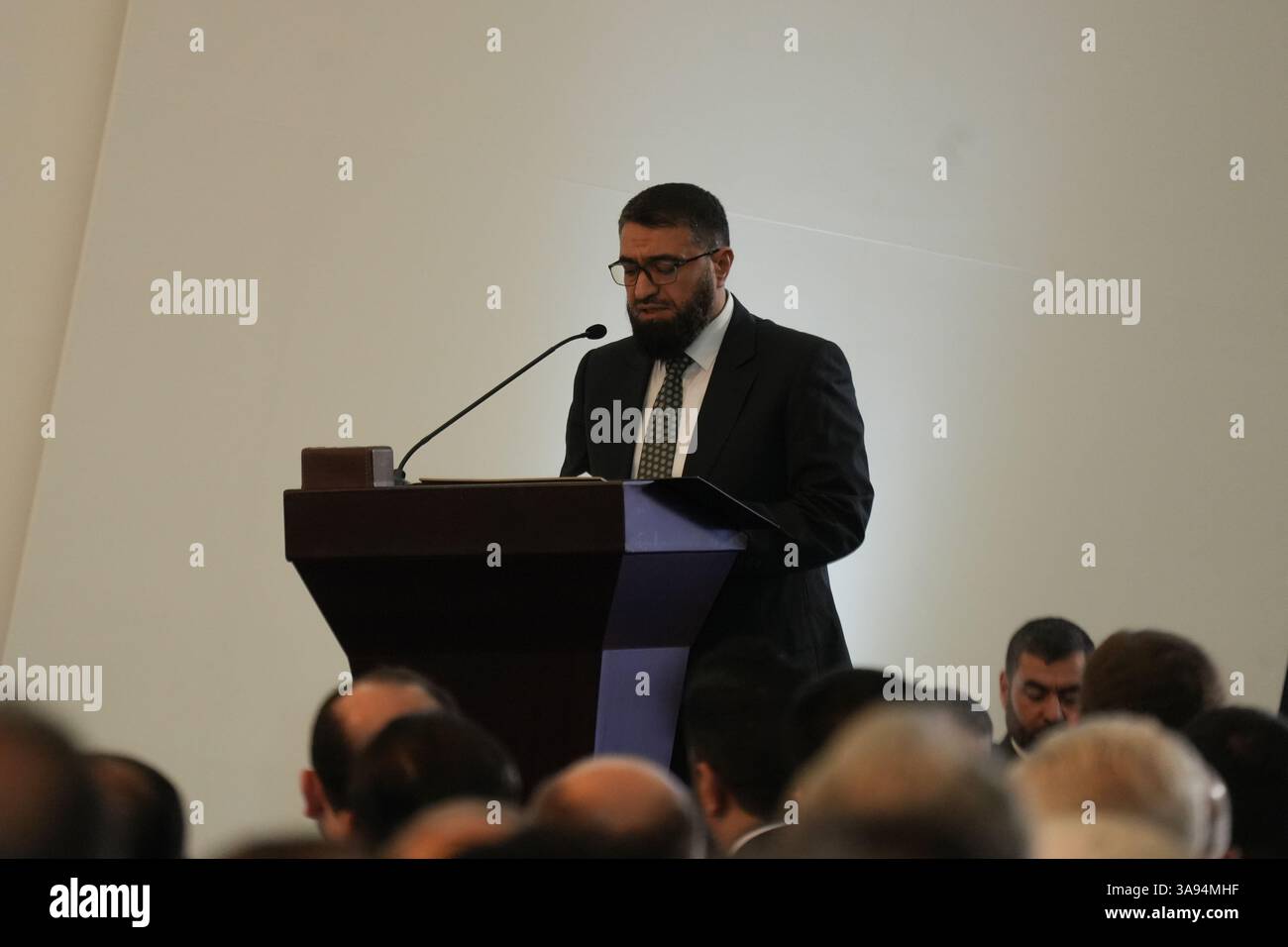 Damascus, Syria. 29th Mar, 2025. The newly appointed Syrian Minister of ...