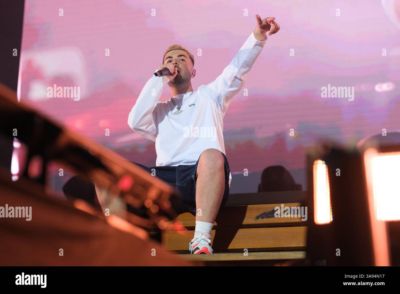Puerto Rican singer Raul Clyde performs during the concert at the ...