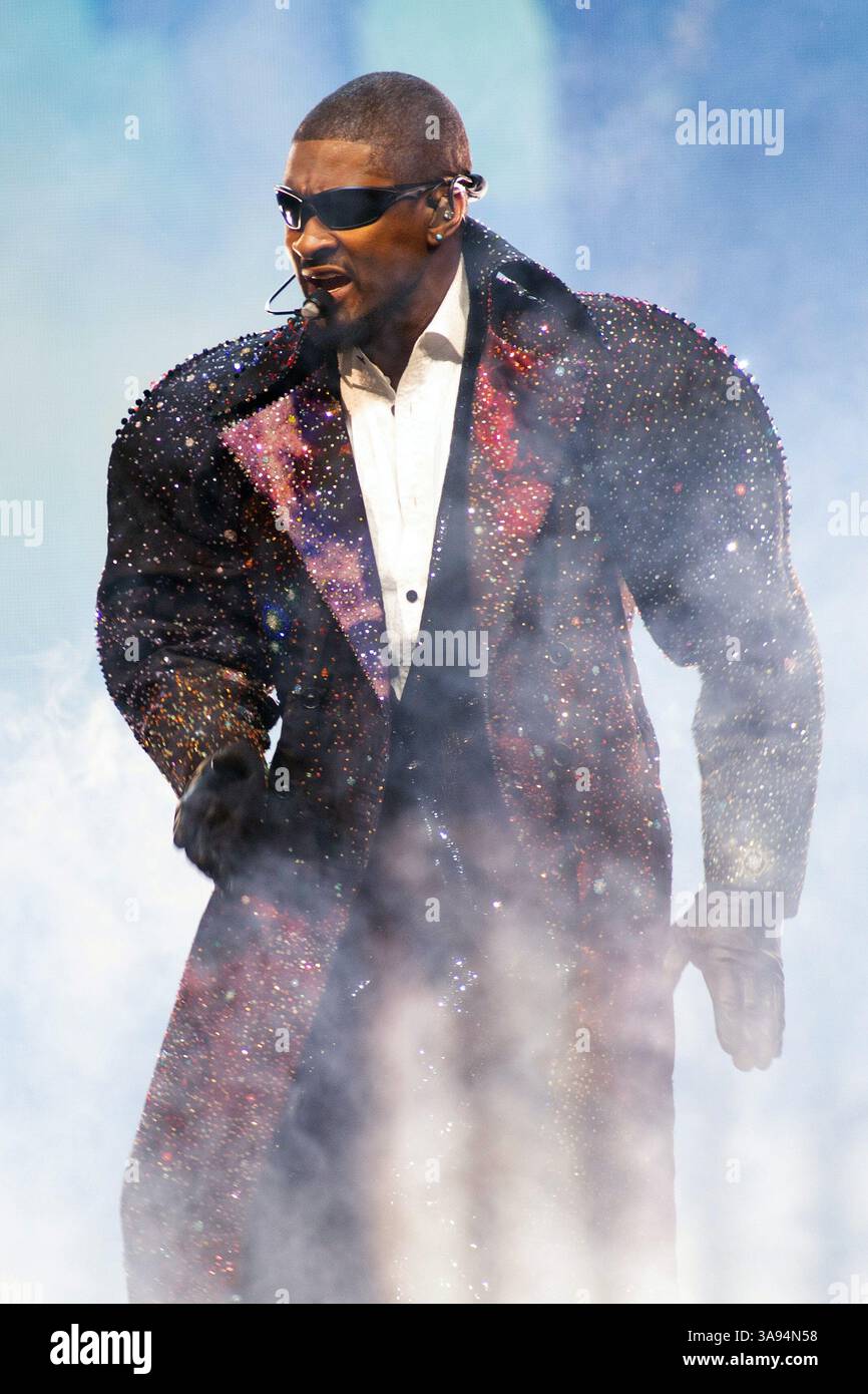 London, UK. 29 Mar 2025. American singer-songwriter Usher (born Usher ...