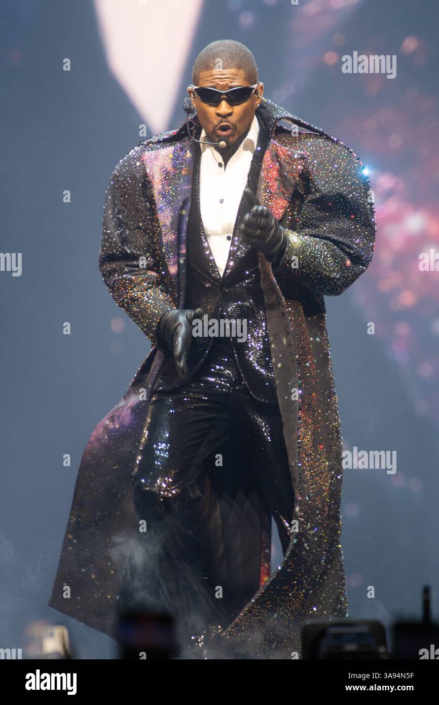 London, UK. 29 Mar 2025. American singer-songwriter Usher (born Usher ...