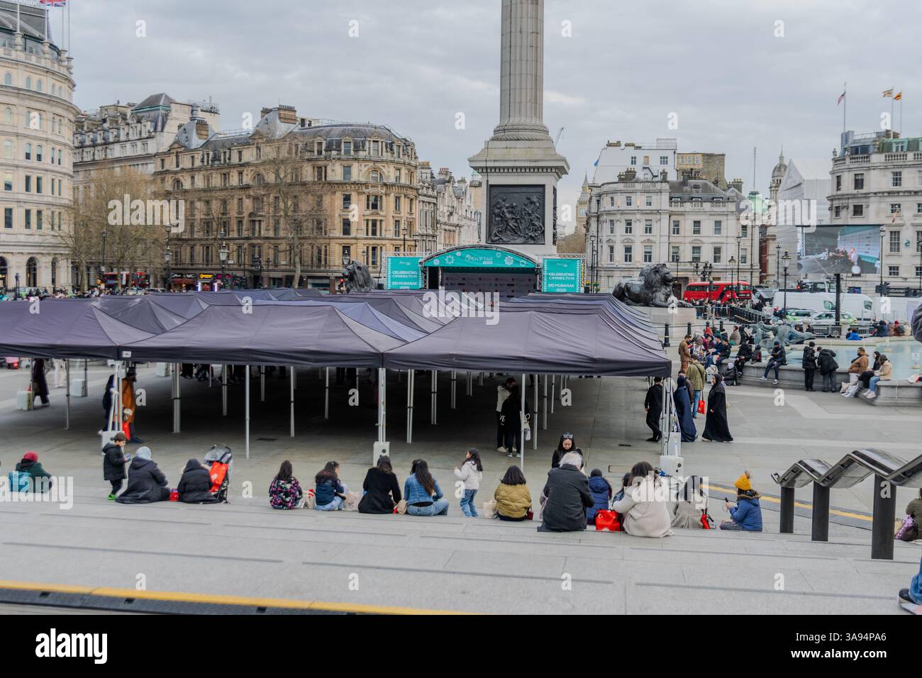 Trafalgar Square was filled with people observing the last day of ...