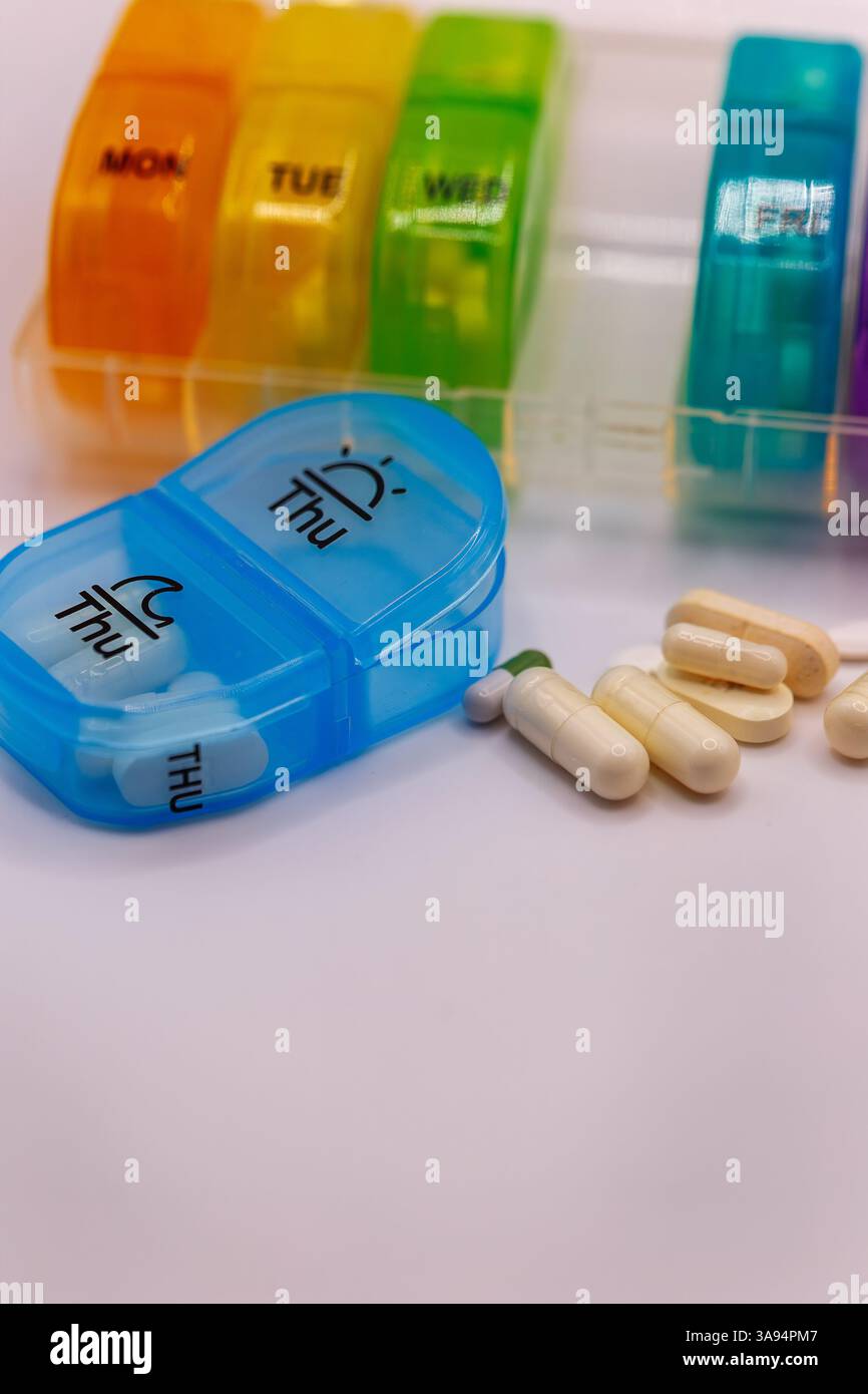Prescription pill medicine organiser hi-res stock photography and ...