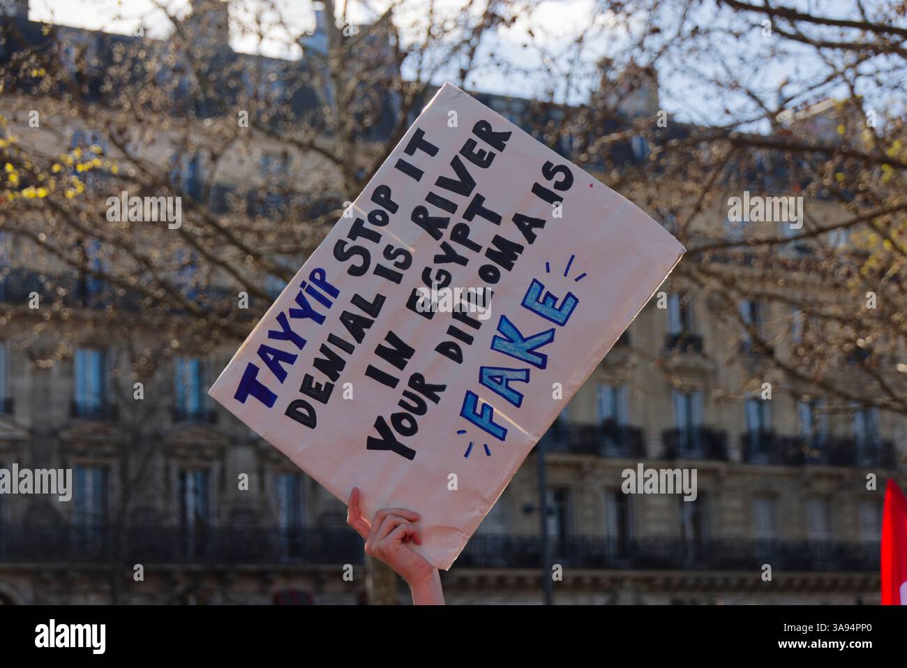 Paris, France. 29th Mar, 2025. Rally against the Recep Tayyip Erdogan ...