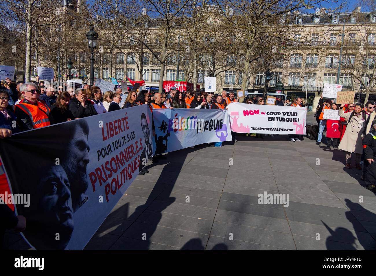 Paris, France. 29th Mar, 2025. Rally against the Recep Tayyip Erdogan ...