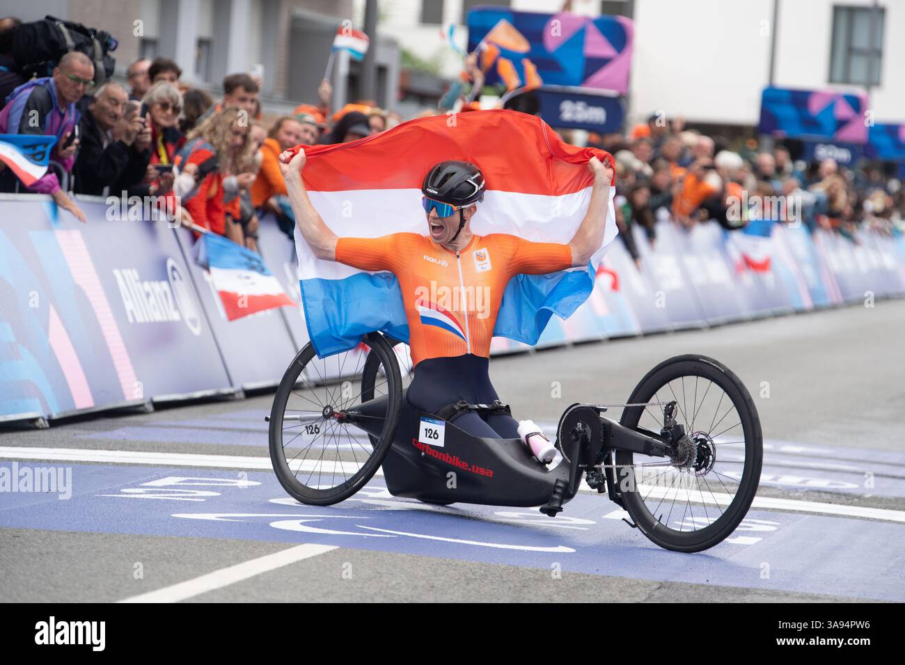 Mitch Valize of the Netherlands, winner of the gold medal in the men's ...