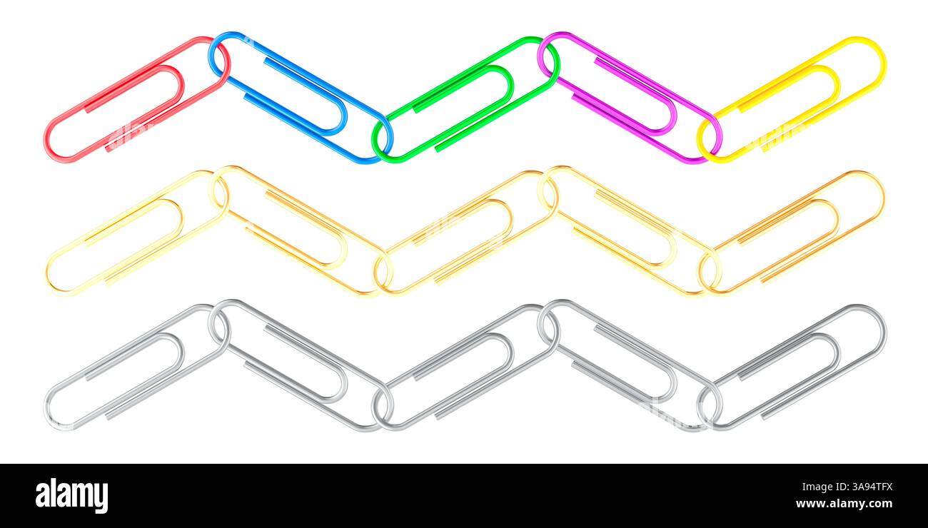 Chains from Colored Paper Clips with PVC Coated and from golden ...