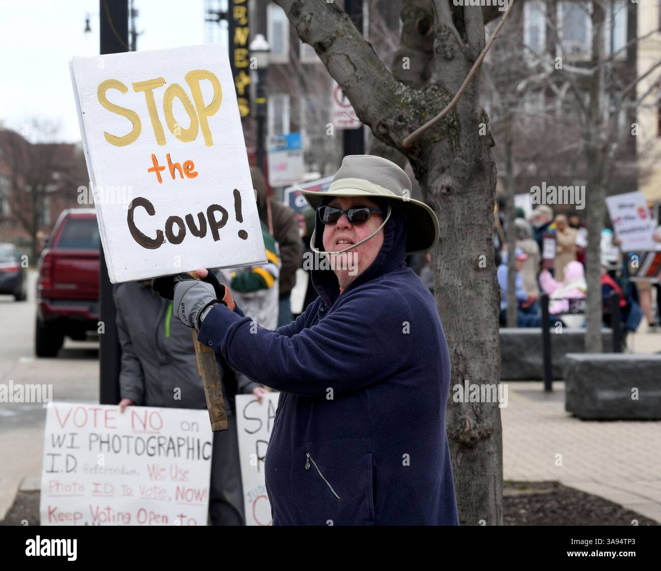 Racine, Wisconsin, USA. 29th Mar, 2025. An estimated 150 people attend ...