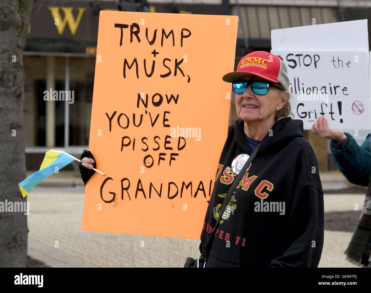 Racine, Wisconsin, USA. 29th Mar, 2025. An estimated 150 people ...
