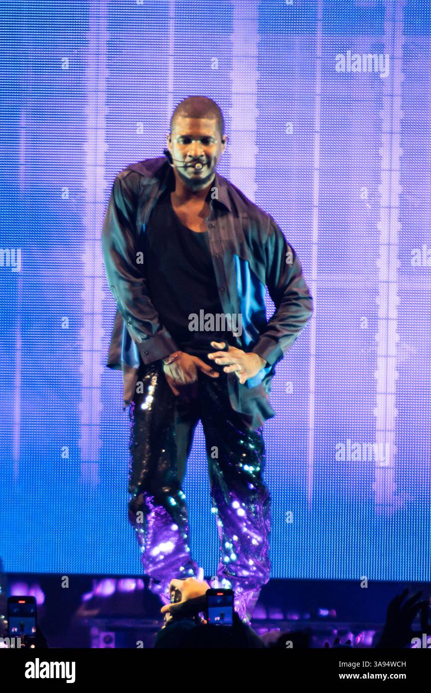 London, United Kingdom. 29th March 2025. Usher brings his Past Present ...