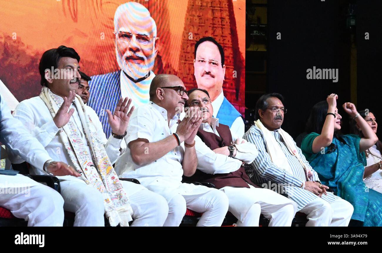 New Delhi, India. 29th Mar, 2025. NEW DELHI, INDIA - MARCH 29: BJP National President J.P. Nadda ...
