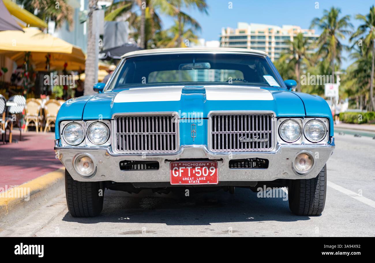 Miami, Florida, USA - December 06, 2024: Oldsmobile Cutlass Supreme 442 ...