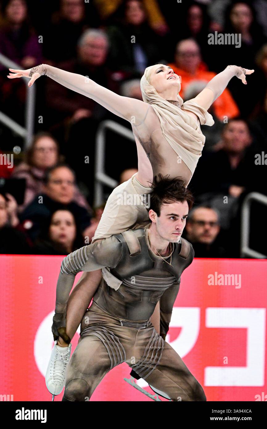 Boston, USA. 29th Mar 2025. Olivia SMART & Tim DIECK (ESP), during Ice ...