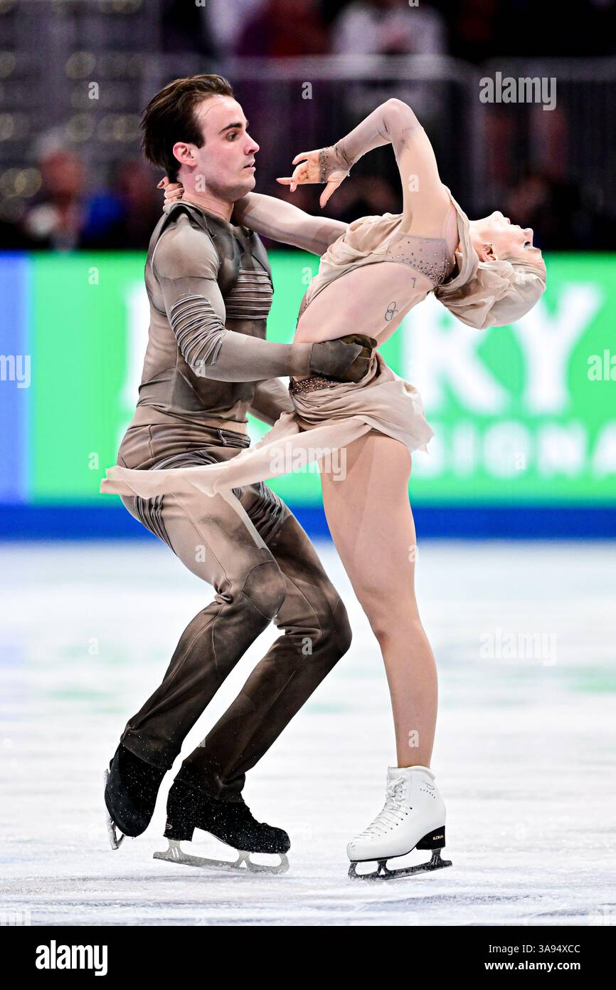 Olivia SMART & Tim DIECK (ESP), during Ice Dance Free Dance, at the ISU ...