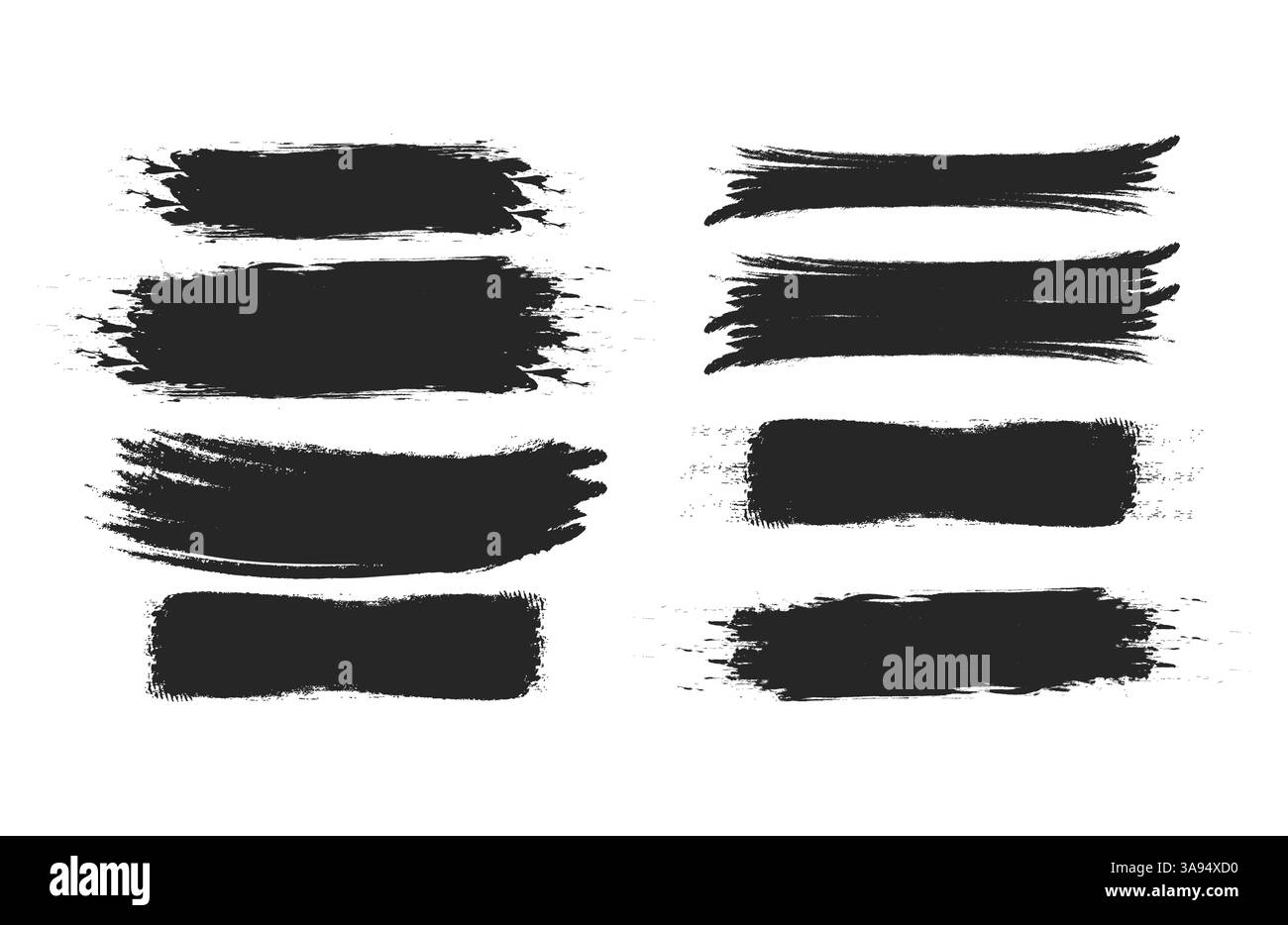 Brush strokes. Vector paintbrush set. Grunge design elements. Rectangle ...