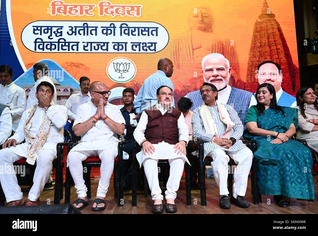 New Delhi, India. 29th Mar, 2025. NEW DELHI, INDIA - MARCH 29: BJP National President J.P. Nadda ...