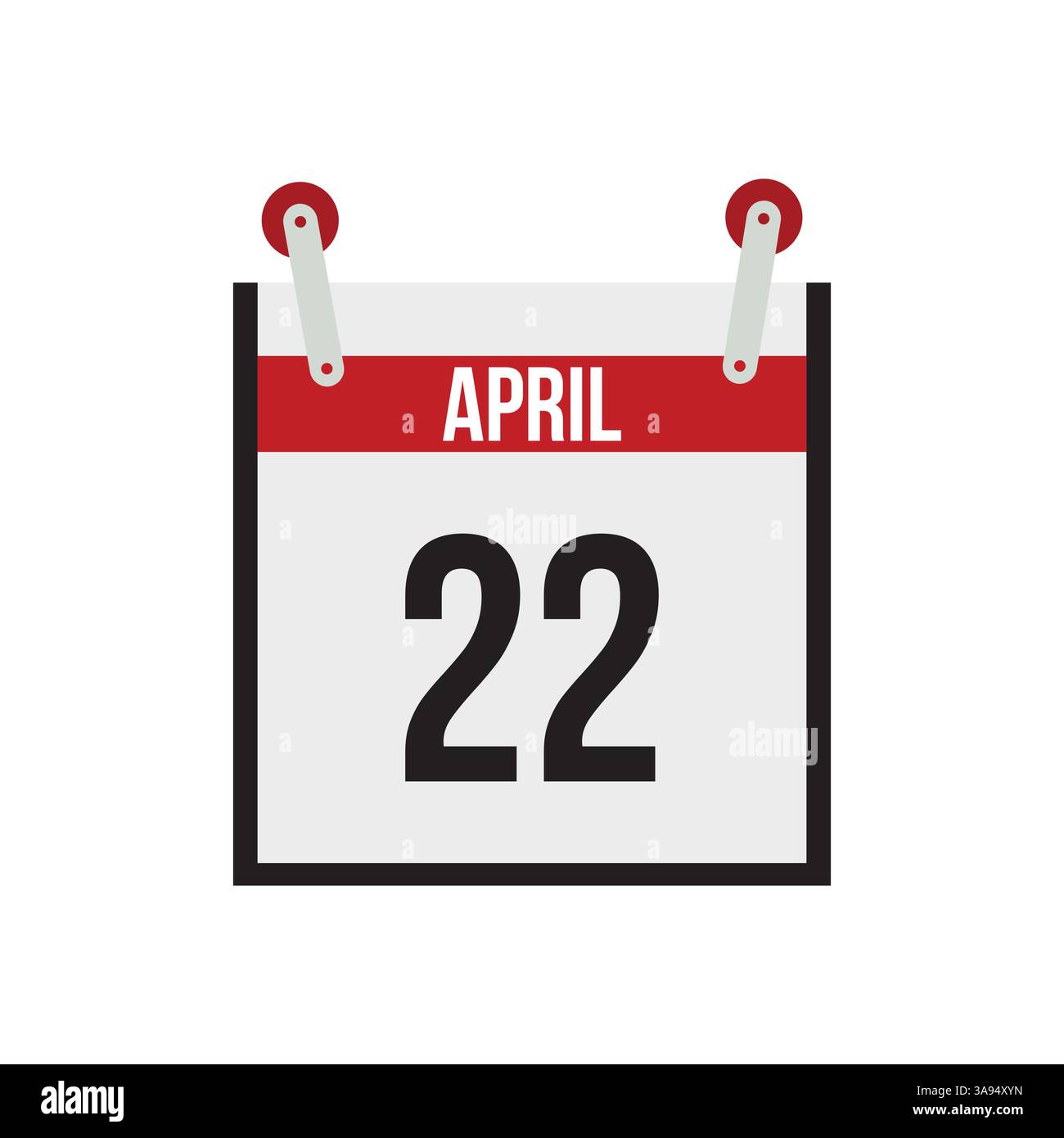 April 22. Calendar on white background Stock Vector Image & Art - Alamy