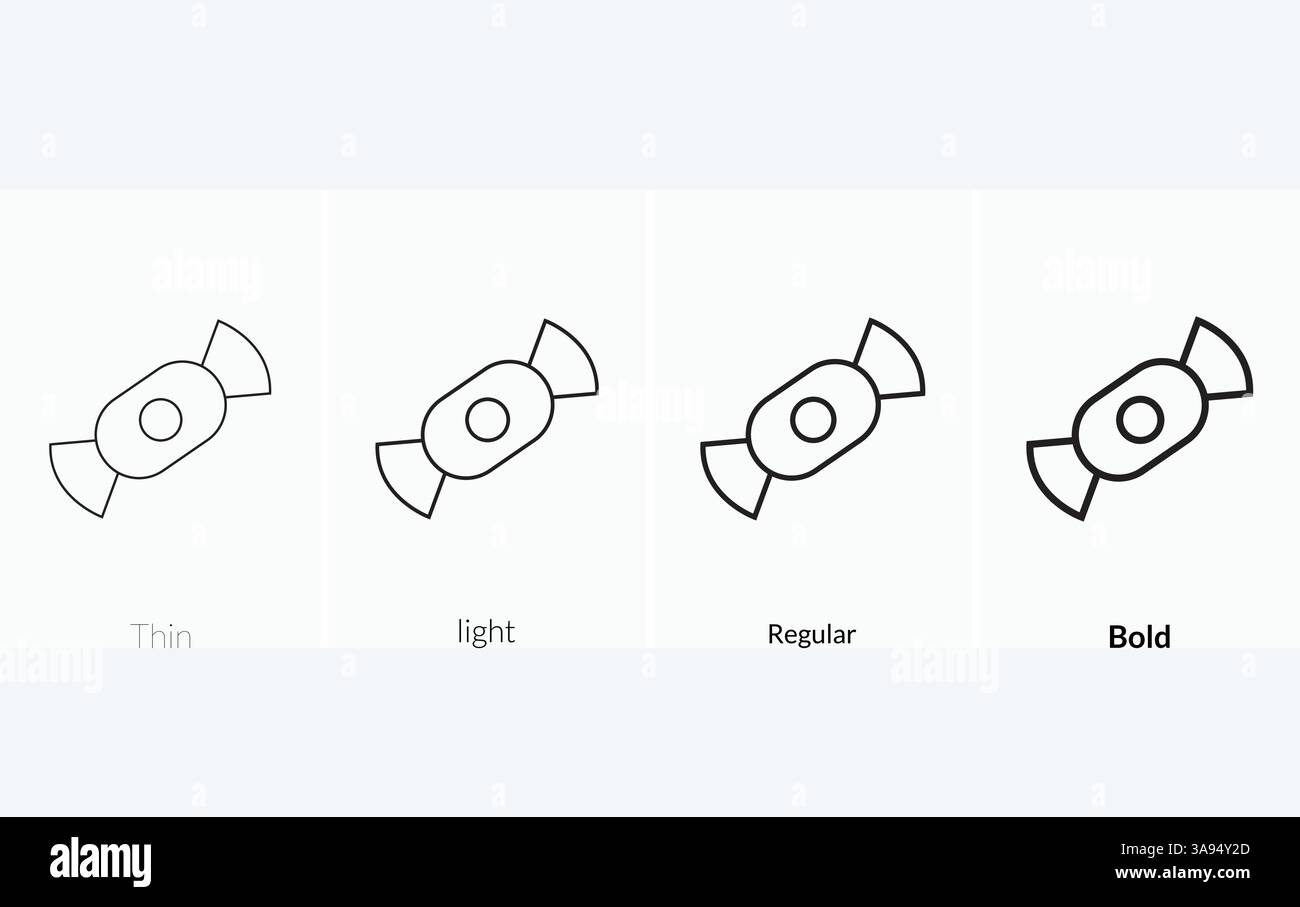 Candy icon .Thin, Light Regular And Bold style design isolated on white ...