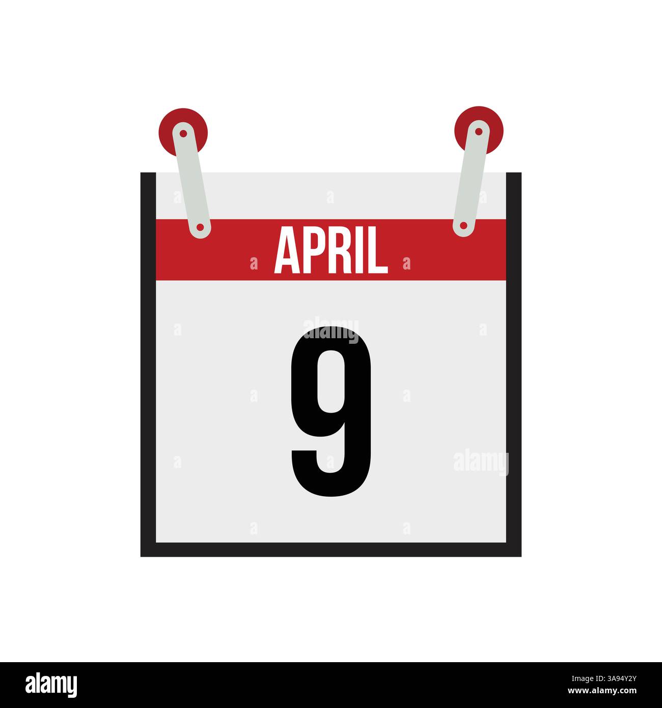 April 9. Calendar on white background Stock Vector Image & Art - Alamy