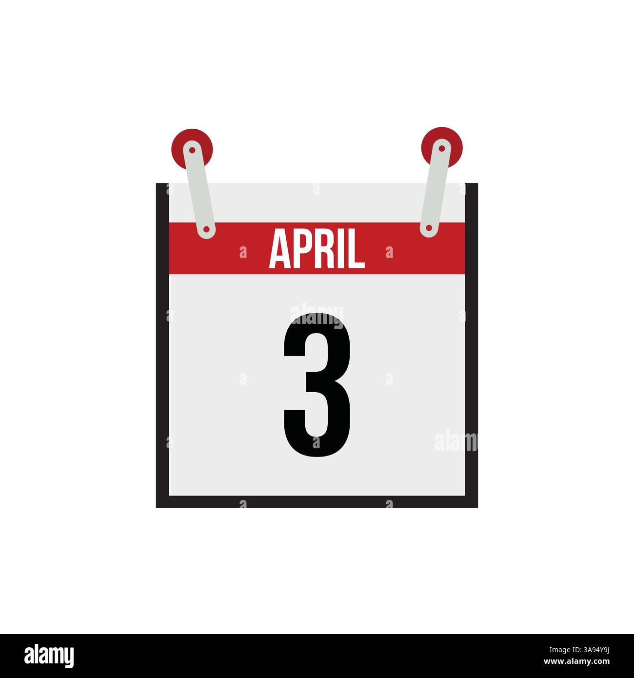 April 3. Calendar on white background Stock Vector Image & Art - Alamy