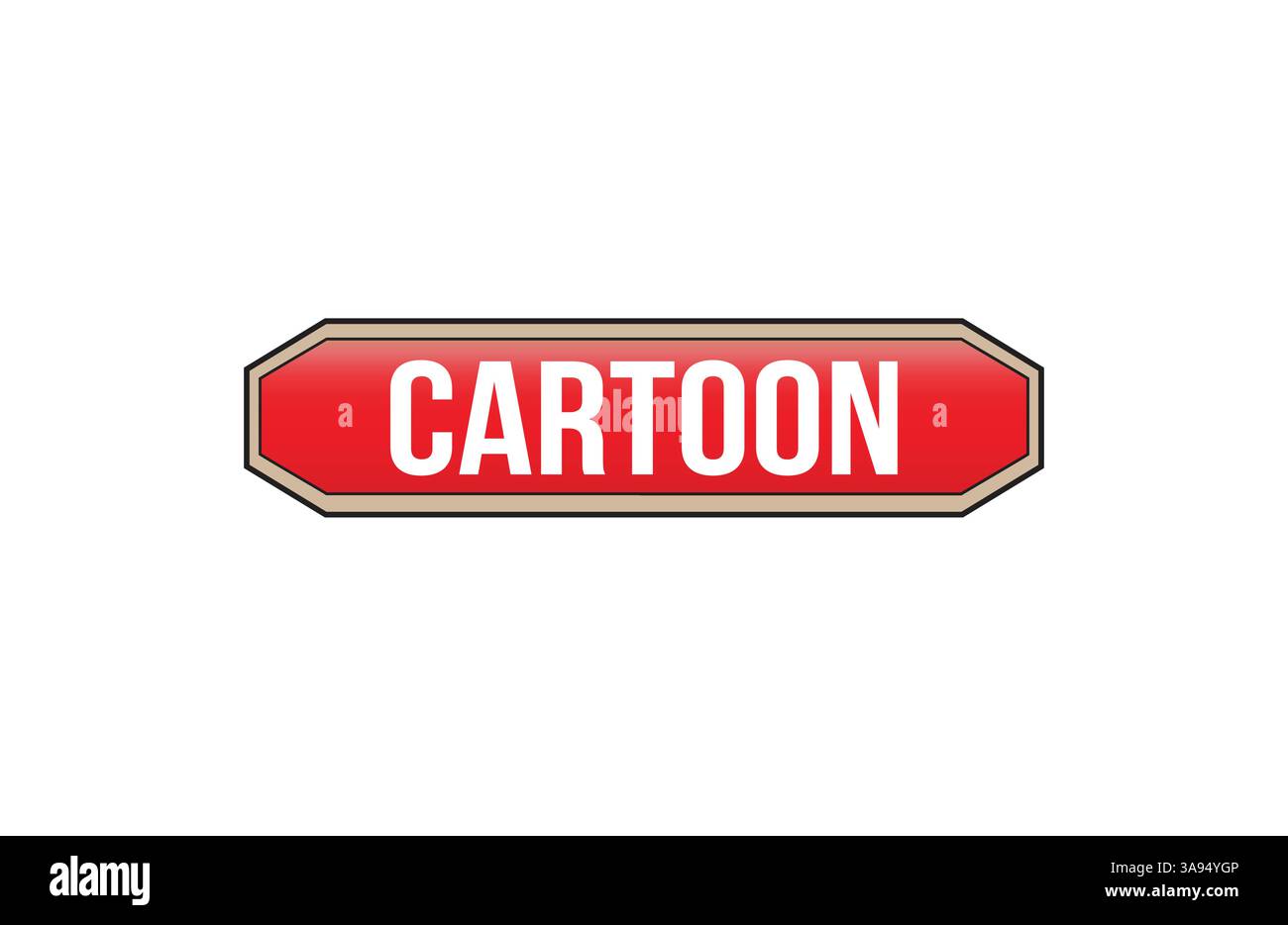 CARTOON red ribbon label banner. Open available now sign or CARTOON tag ...