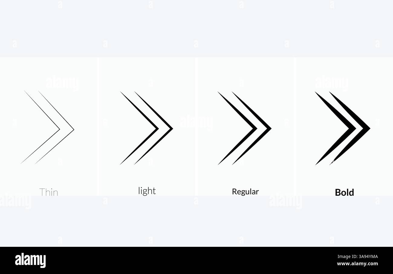 chevrons up icon. Thin, Light Regular And Bold style design isolated on white background Stock ...