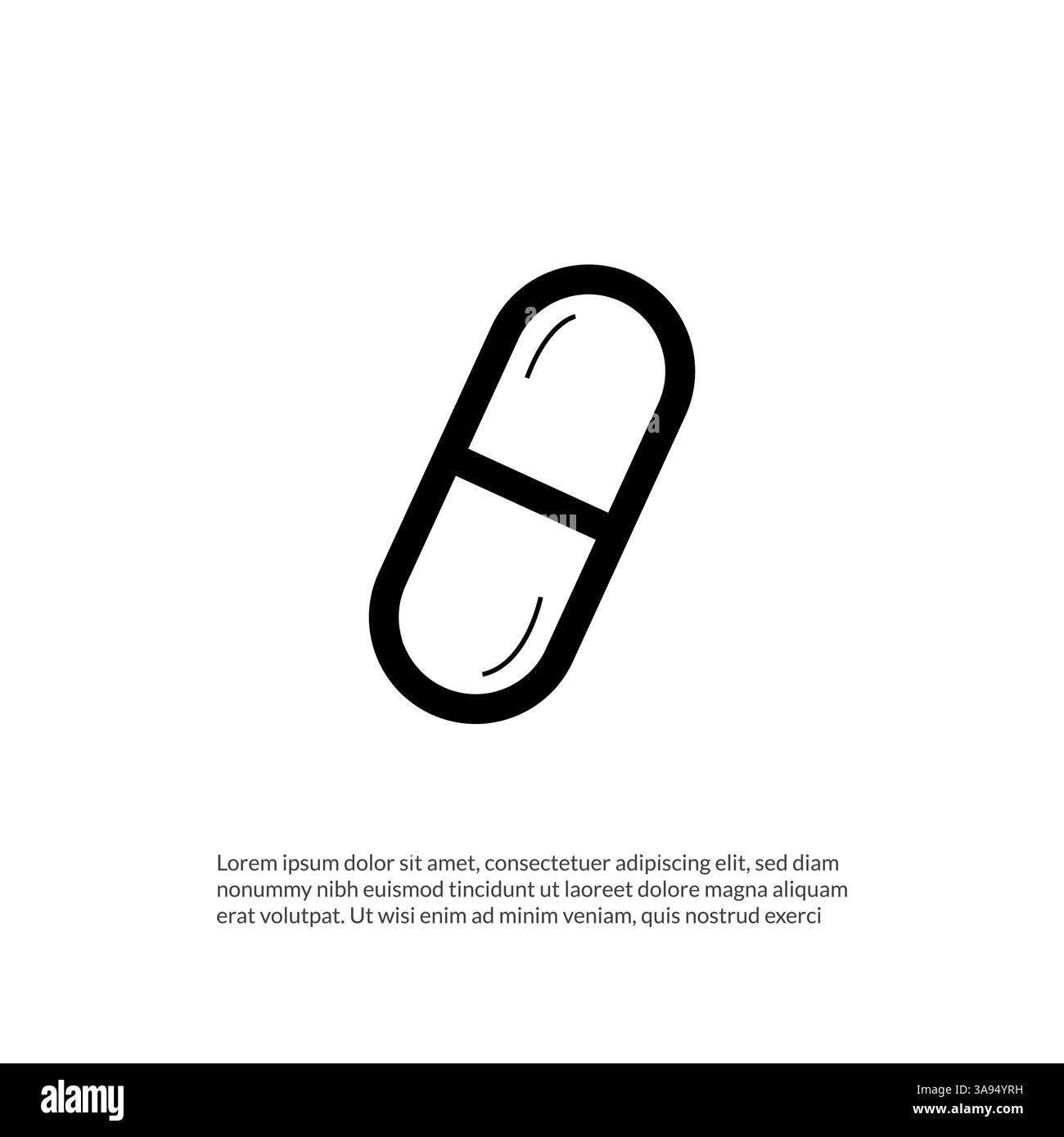 Pill icon in flat Black and White Stock Photos & Images - Alamy