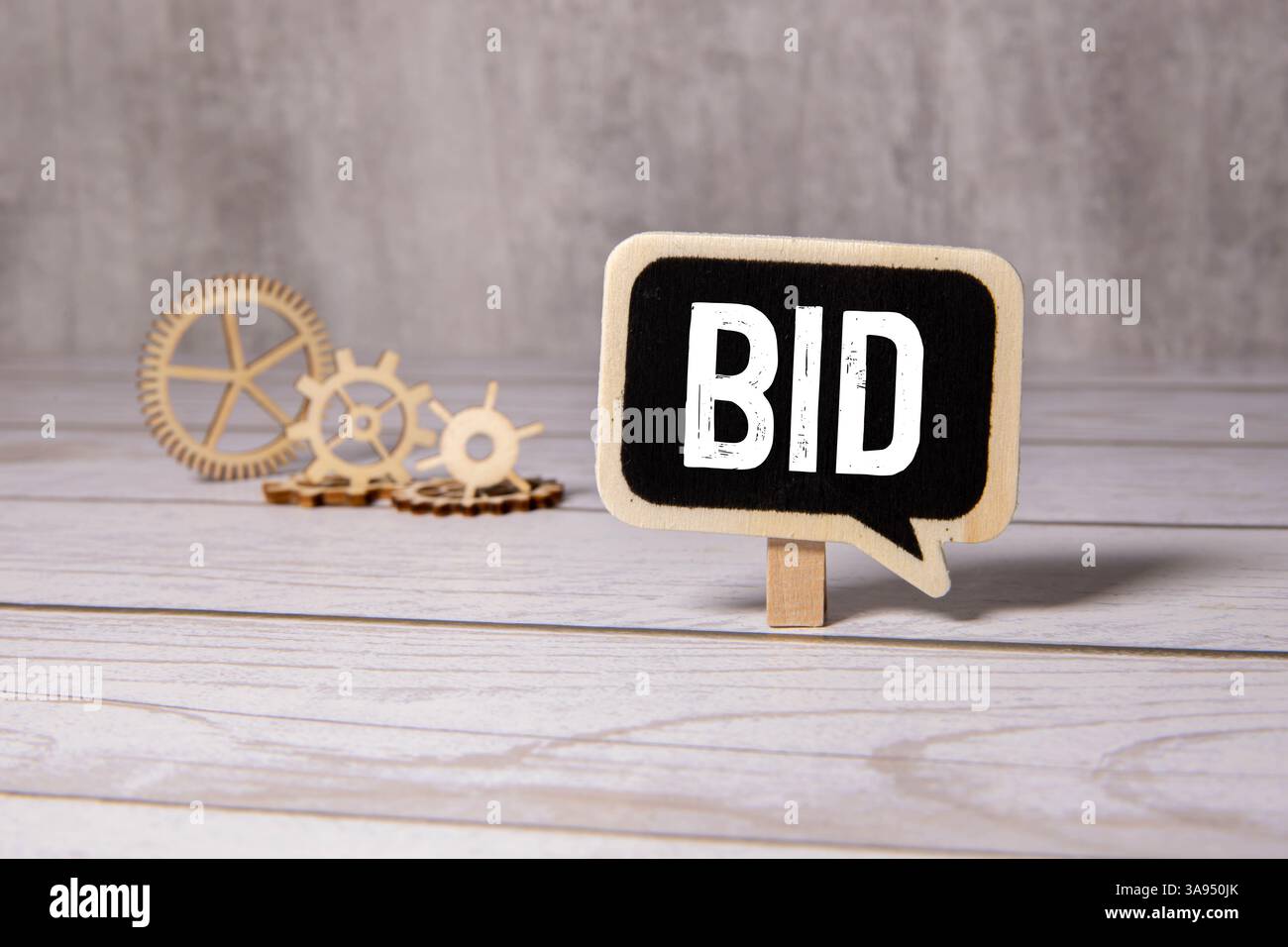BID symbol. Copy space. Concept word BID on wooden blocks with diagram ...