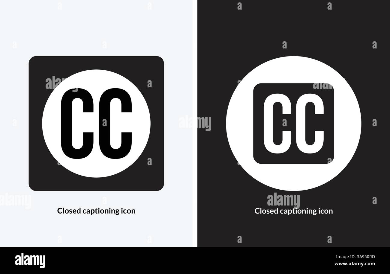 Closed captioning sign with a black background Stock Vector Image & Art ...