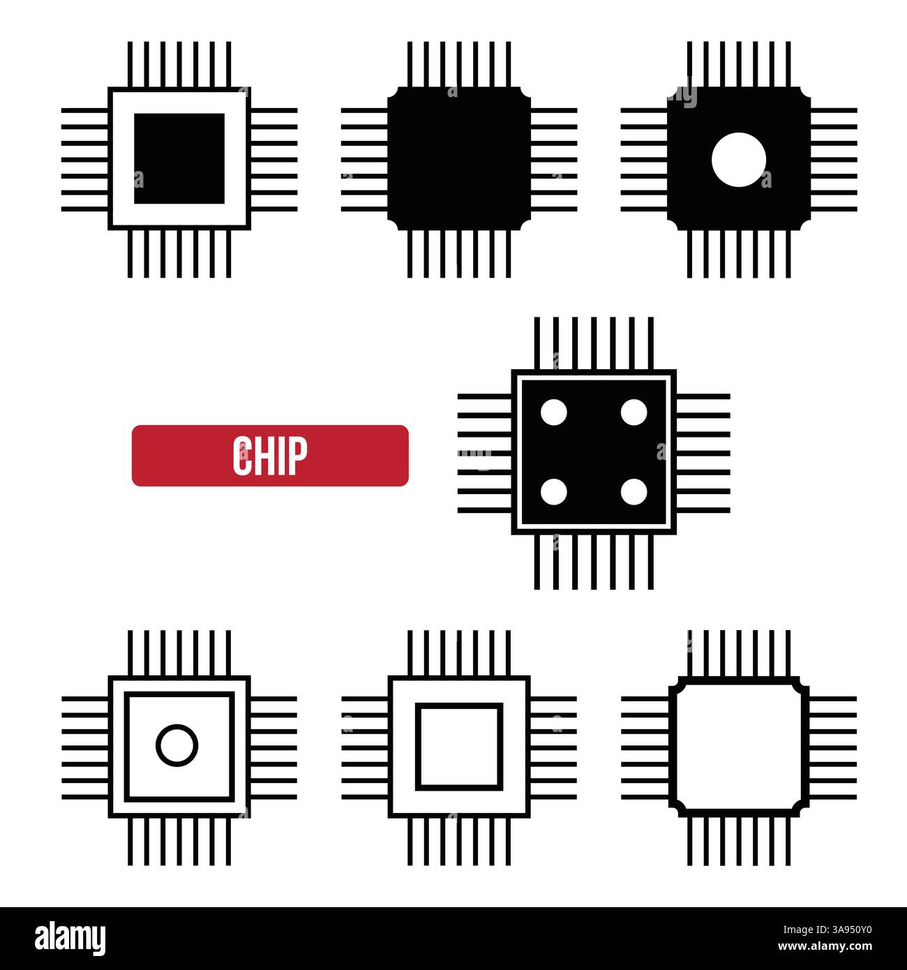 Chip icon set. flat vector illustration Stock Vector Image & Art - Alamy
