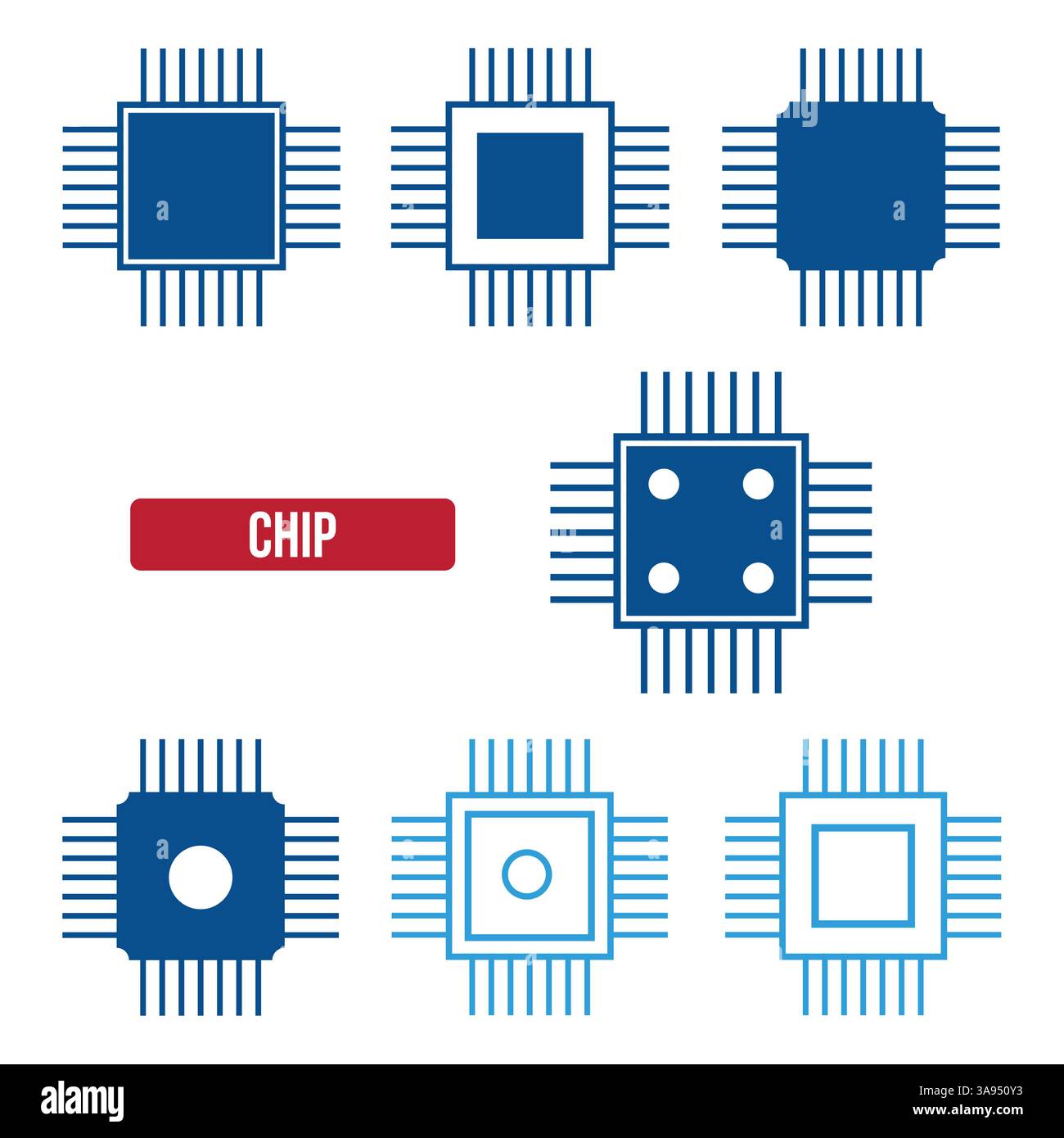 Chip icon set. flat vector illustration Stock Vector Image & Art - Alamy