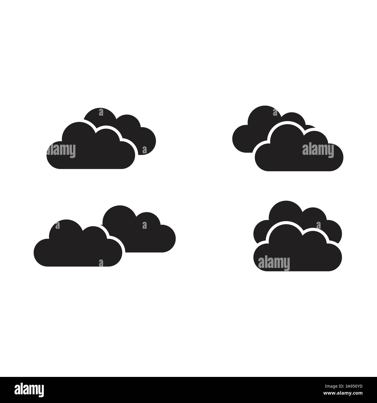 Flat cloud icon set symbol vector Illustration Stock Vector Image & Art ...