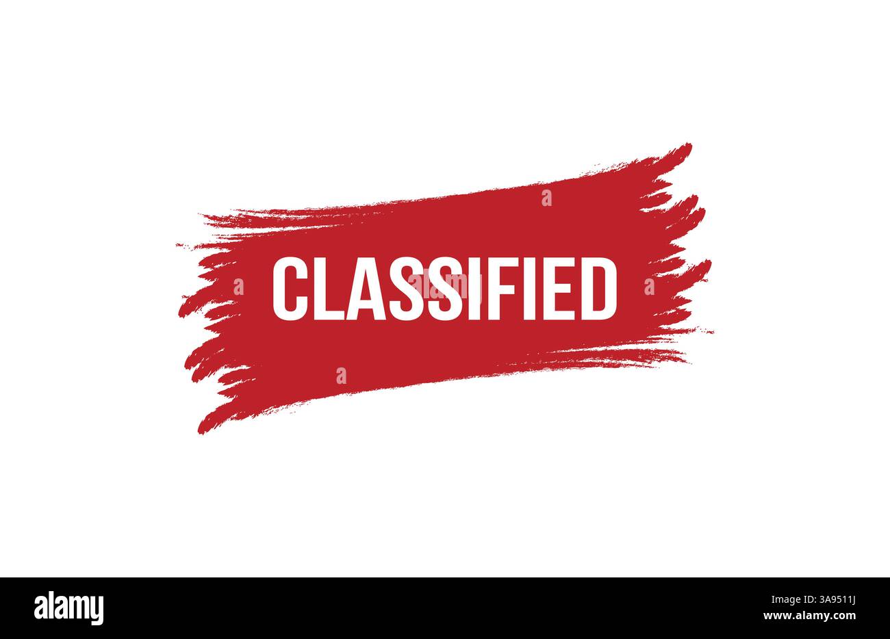Brush style Classified red banner design on white background Stock ...