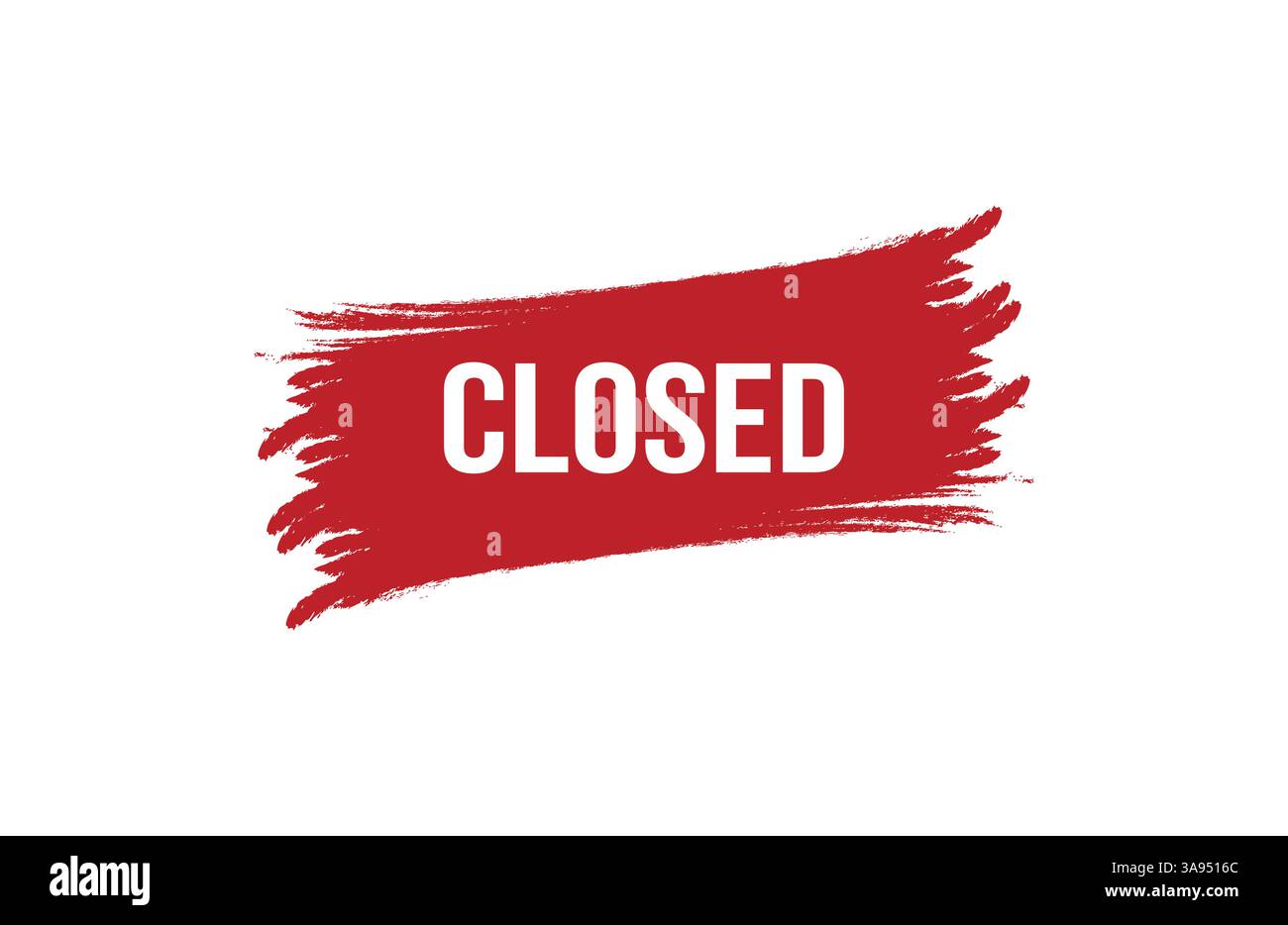 Brush style Closed red banner design on white background Stock Vector ...