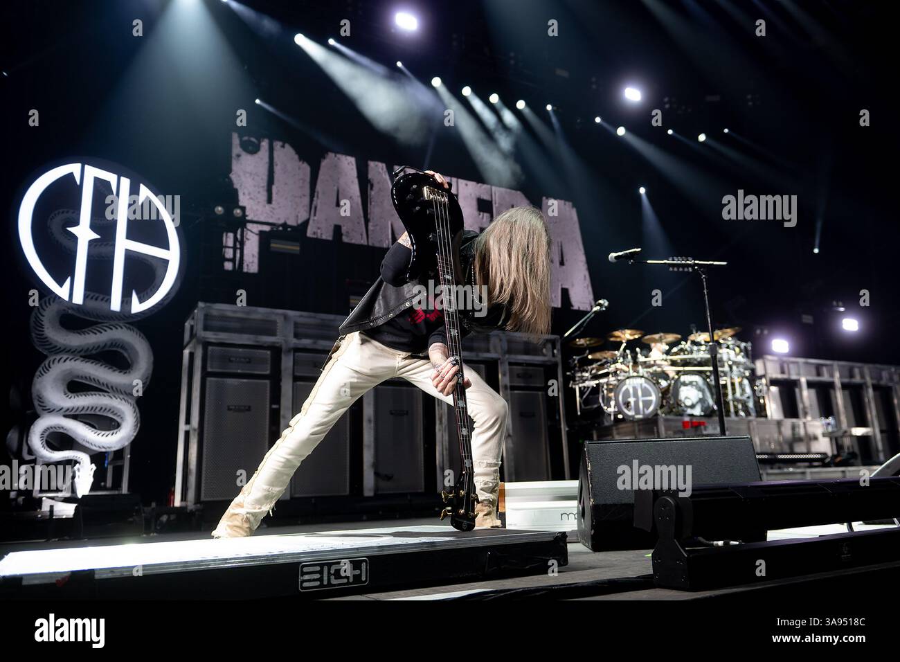 LONDON, ENGLAND: Pantera perform at Wembley Arena. Featuring: Rex Brown ...