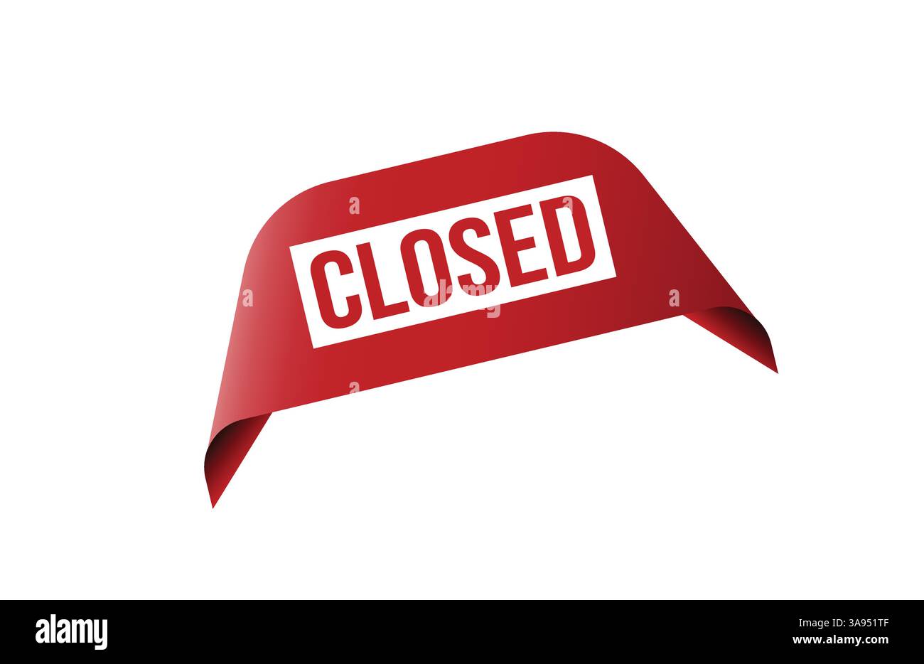 Red banner Closed on white background Stock Vector Image & Art - Alamy