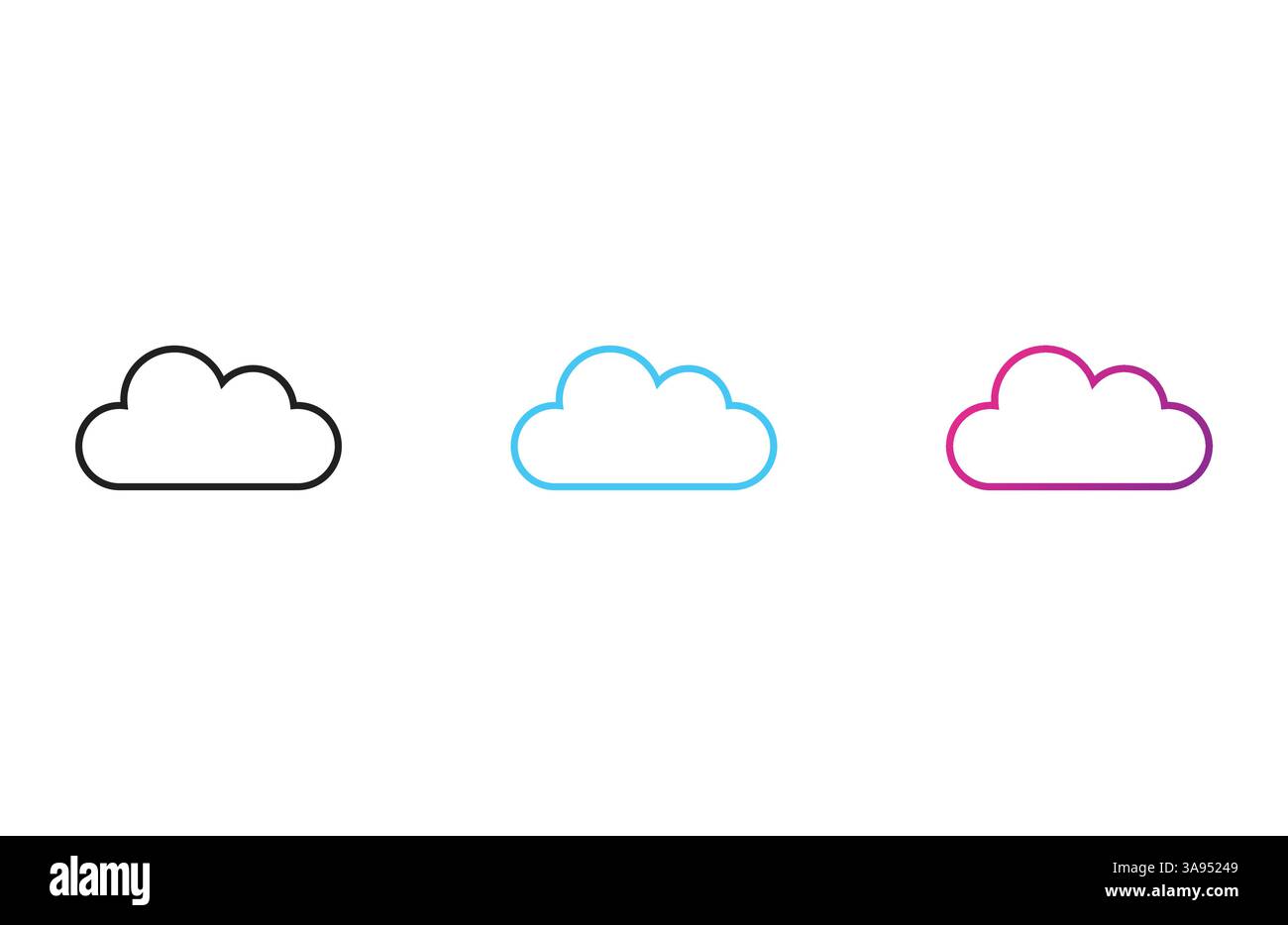 Flat cloud icon set symbol vector Illustration Stock Vector Image & Art - Alamy