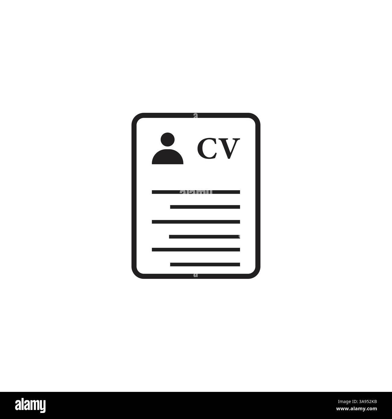 Flat CV icon symbol vector Illustration Stock Vector Image & Art - Alamy