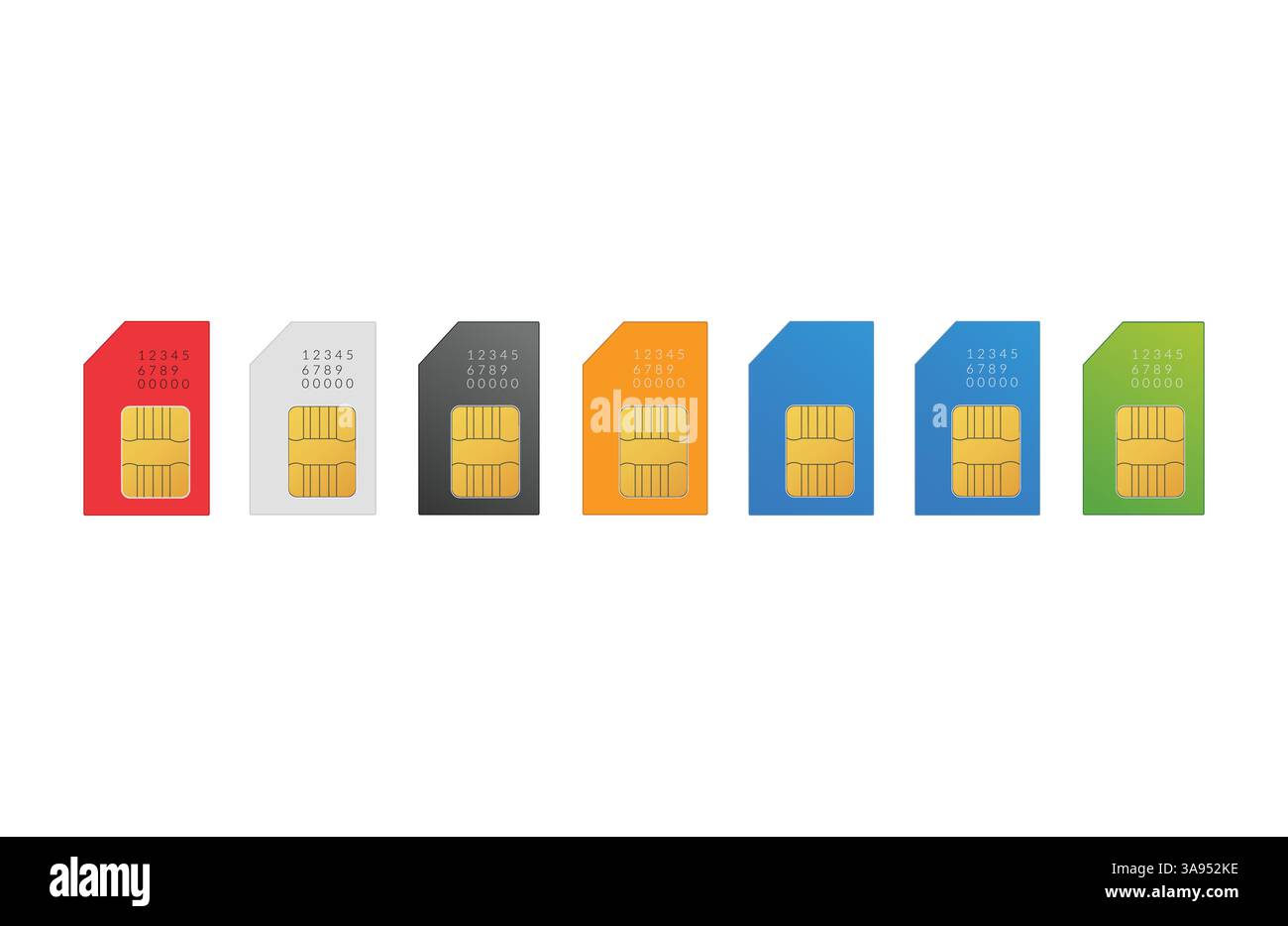 Color sim card icon set flat vector illustration Stock Vector Image ...