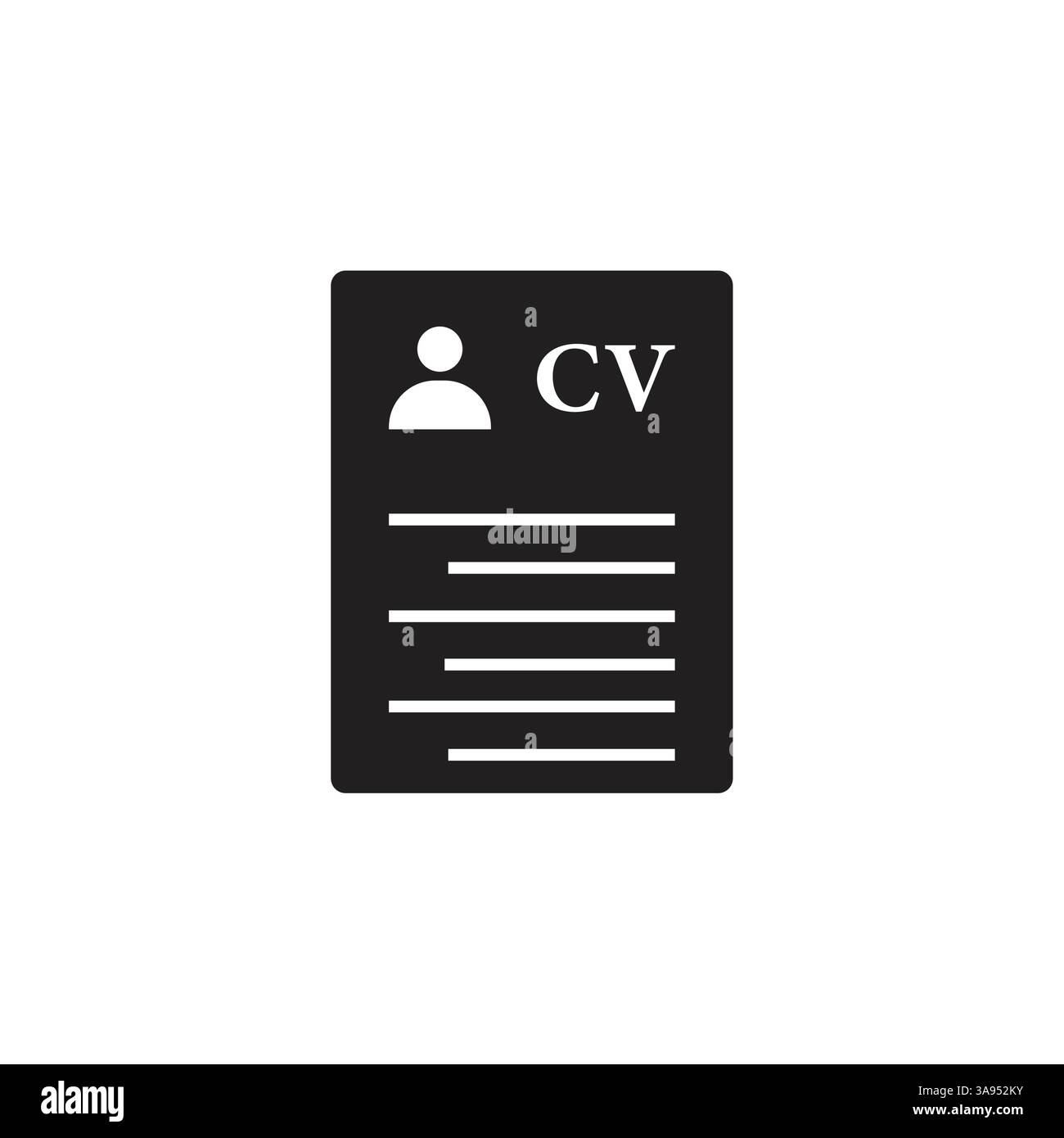 Flat CV icon symbol vector Illustration Stock Vector Image & Art - Alamy