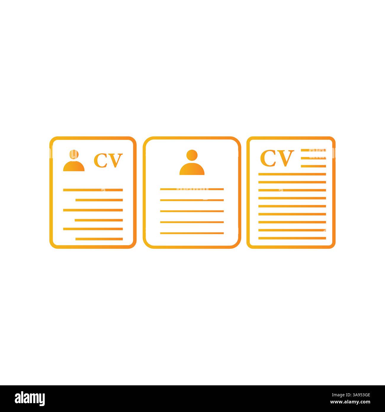 Flat CV icon symbol vector Illustration Stock Vector Image & Art - Alamy