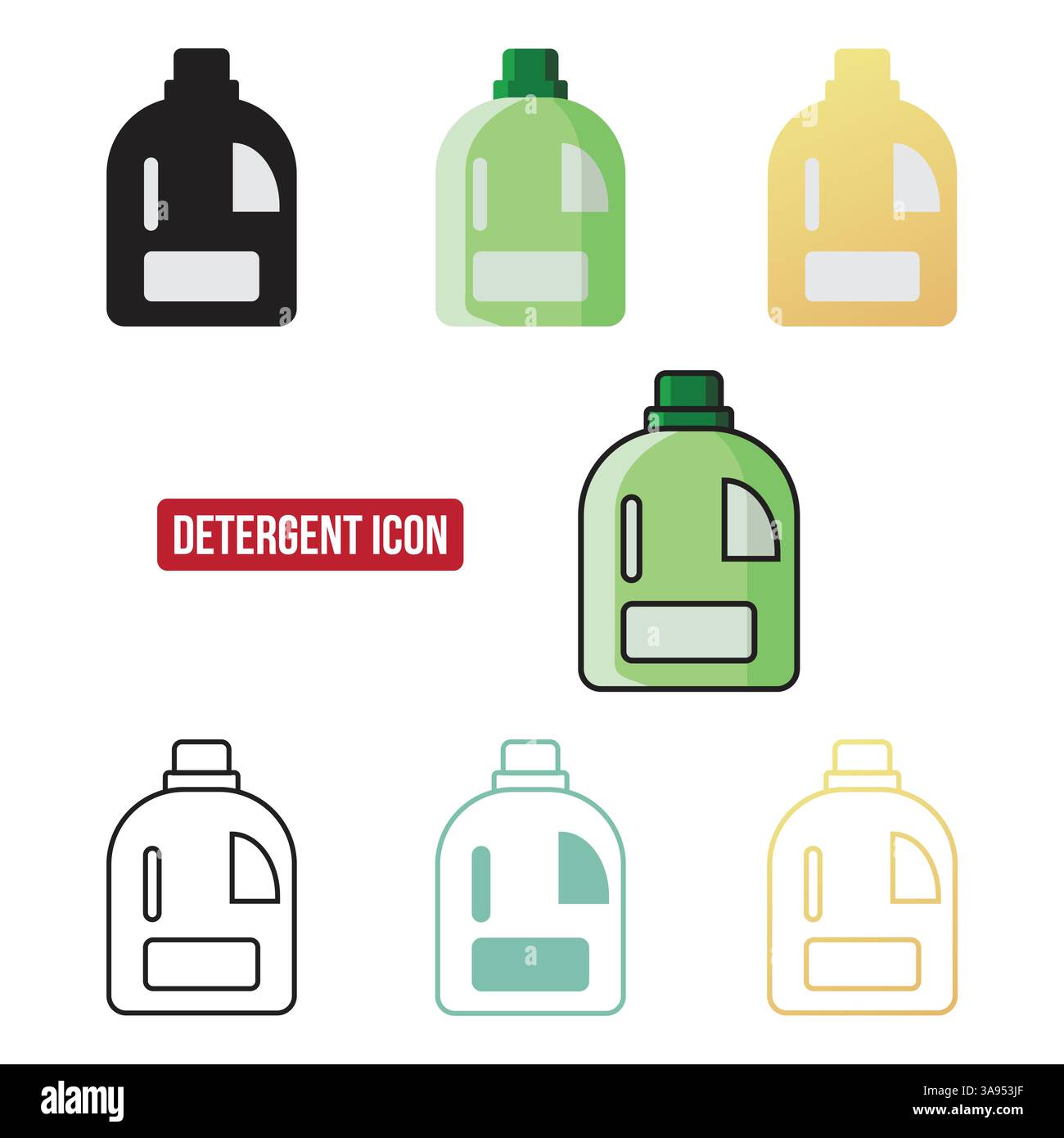 Flat detergent icon set, symbol vector Illustration Stock Vector Image ...