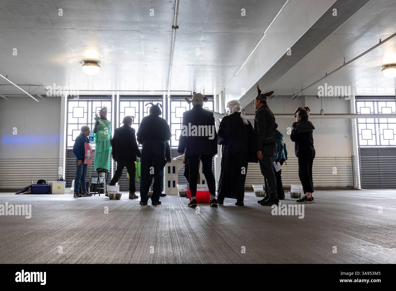 Seattle, Washington, USA. 29th March 2025. A group of self-professed ...