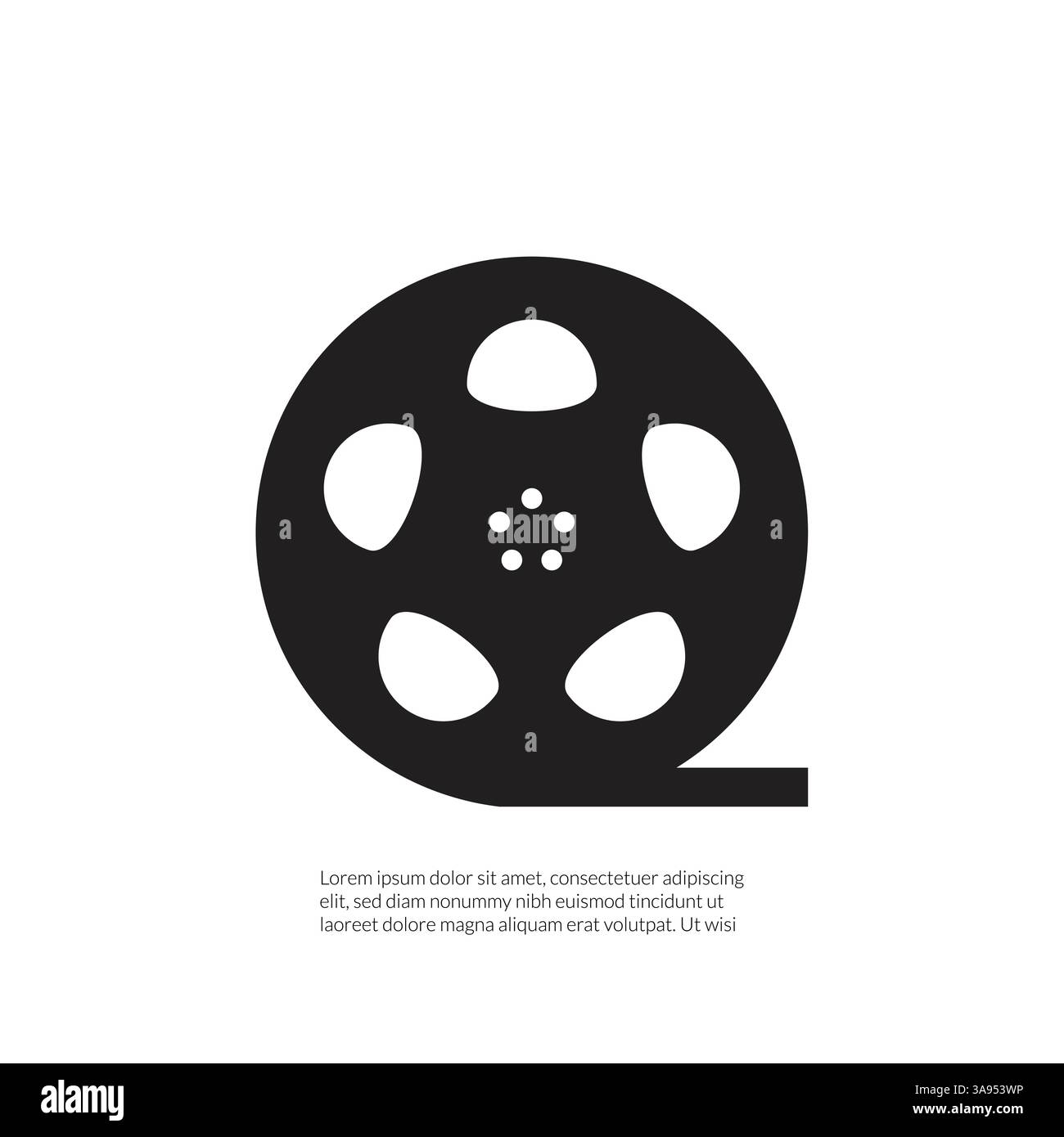 Flat film reel icon symbol vector Illustration Stock Vector Image & Art ...